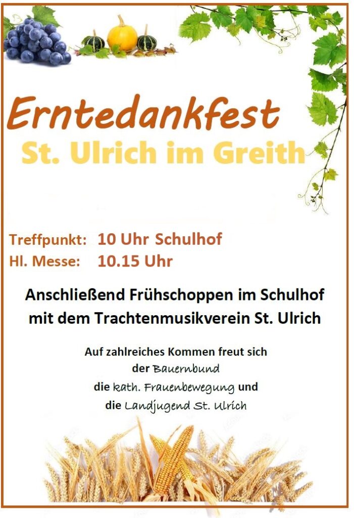 Erntedankfest St. Ulrich – St. Martin im Sulmtal